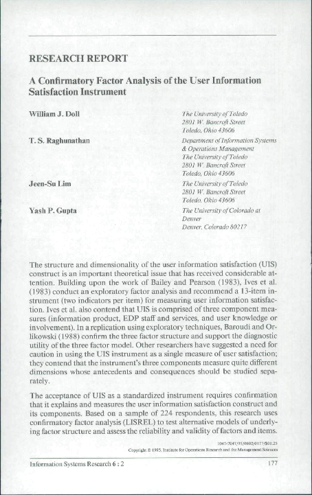 (PDF) Research Report—A Confirmatory Factor Analysis of the User ...