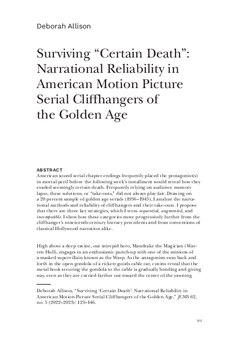 (PDF) Surviving "Certain Death": Narrational Reliability in American ...