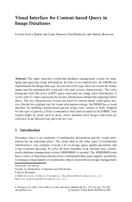 (PDF) Visual Interface for Content-based Query in Image Databases