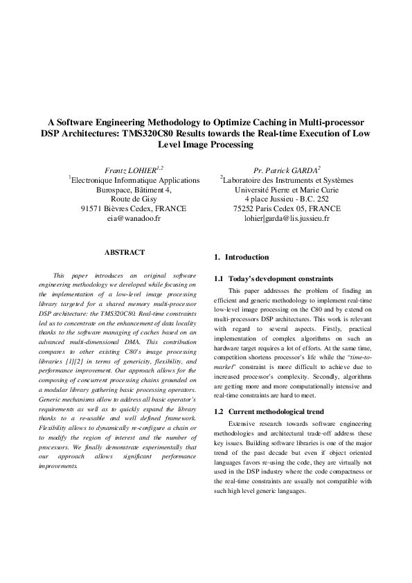(PDF) A software engineering methodology to optimize caching in multi-processor DSP ...