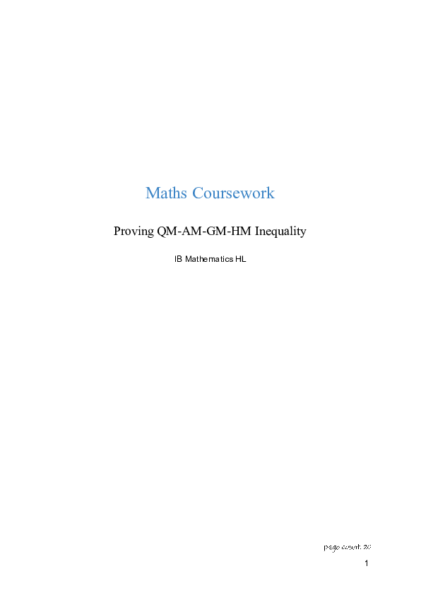 (PDF) Proving QM-AM-GM-HM Inequality
