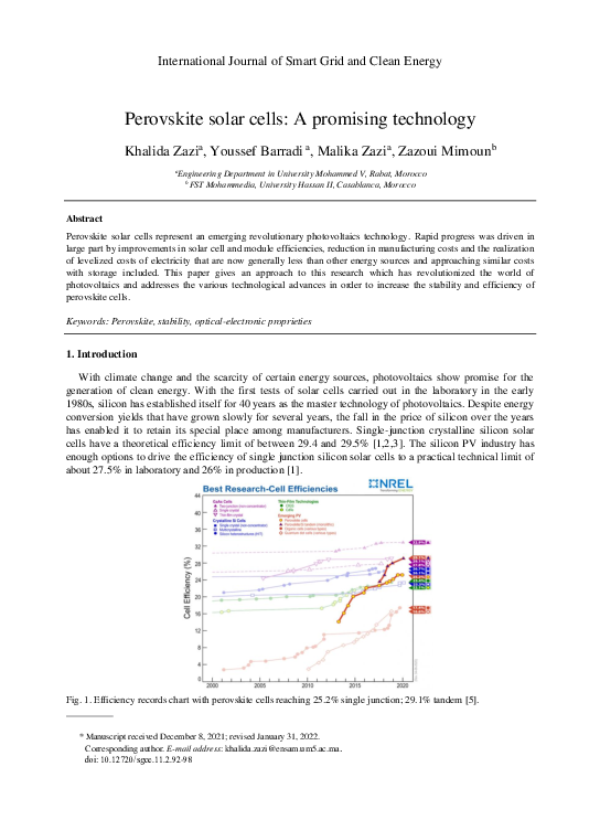 (PDF) Perovskite solar cells: A promising technology
