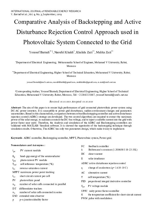 (PDF) Comparative Analysis of Backstepping and Active Disturbance ...