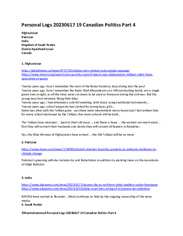 (PDF) Personal Logs 20230617 19 Canadian Politics Part 4