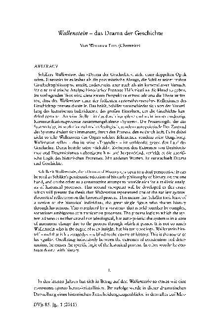 (PDF) Wallenstein — das Drama der Geschichte