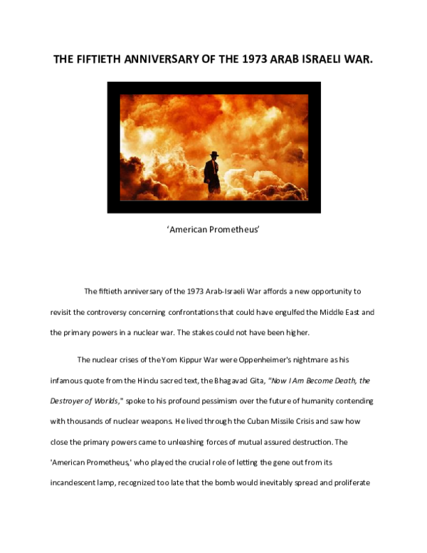 (DOC) THE 1973 ARAB ISRAELI WAR REVISITED