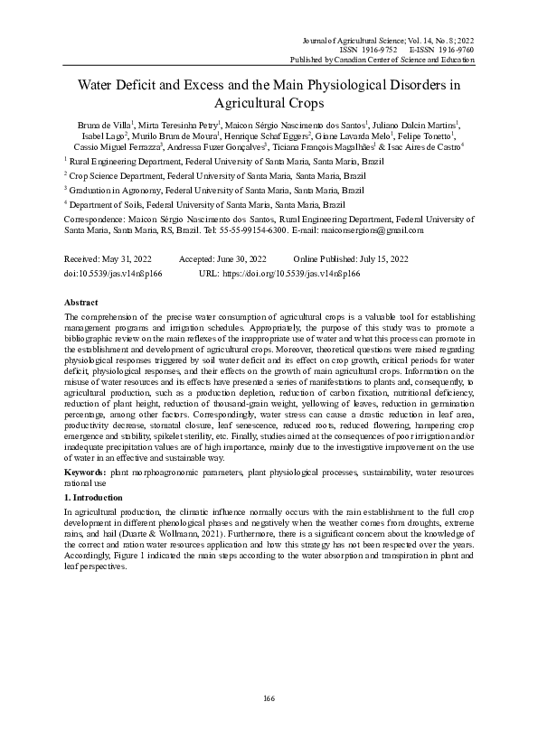 (PDF) Water Deficit and Excess and the Main Physiological Disorders in ...