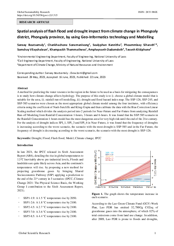 (PDF) Spatial analysis of flash flood and Drought impact from Climate Change in Phongsaly ...