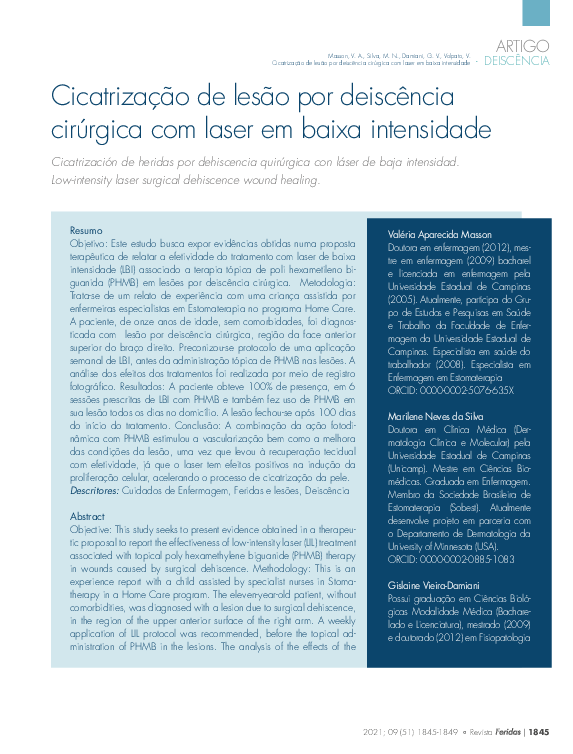 (PDF) Cicatrização de lesão por deiscência cirúrgica com laser em baixa ...