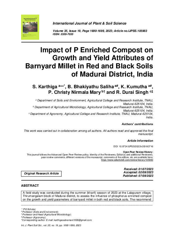(PDF) Impact of P Enriched Compost on Growth and Yield Attributes of ...