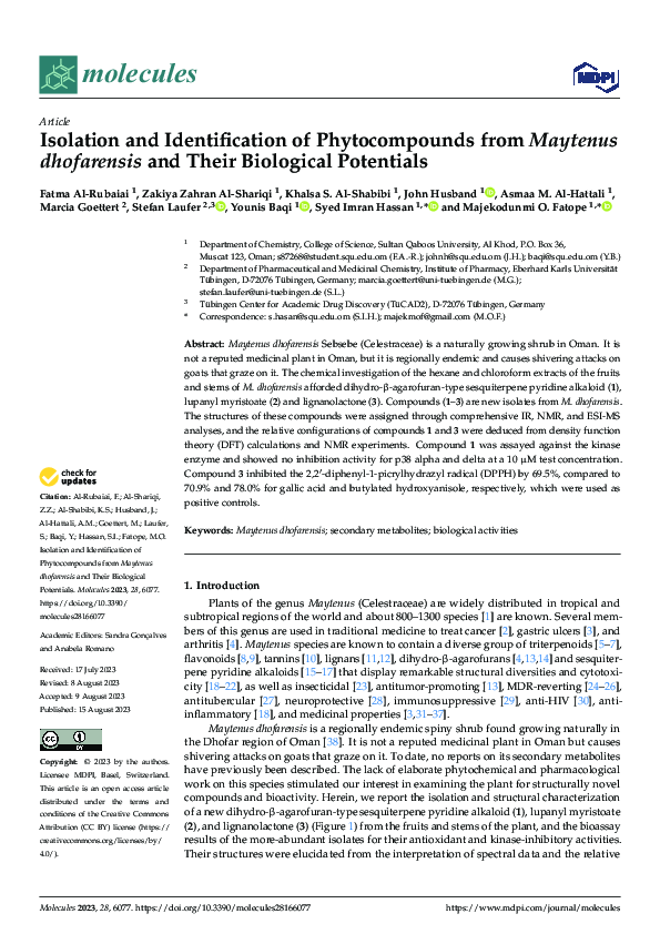 (PDF) Isolation and Identification of Phytocompounds from Maytenus ...
