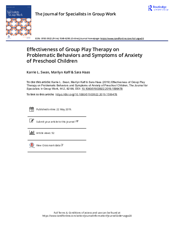 (PDF) Effectiveness of Group Play Therapy on Problematic Behaviors and ...
