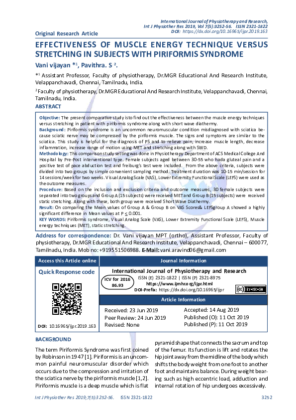 (PDF) Effectiveness of Muscle Energy Technique Versus Stretching in ...