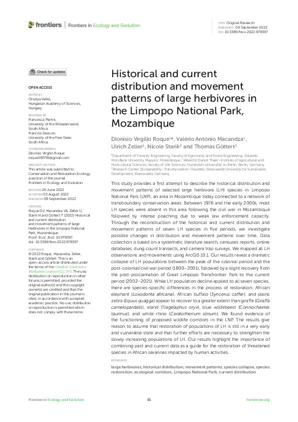 (PDF) Historical and current distribution and movement patterns of ...