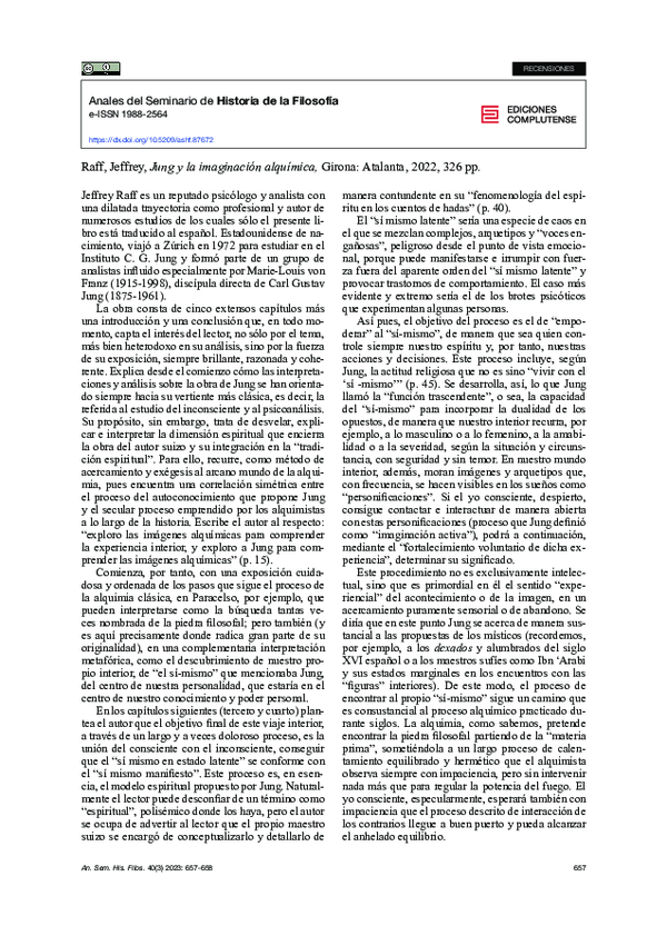 (PDF) Jeffrey Raff: Jung y la imaginación alquímica