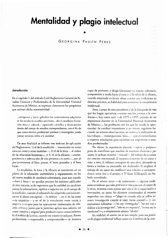 (PDF) Mentalidad y plagio intelectual