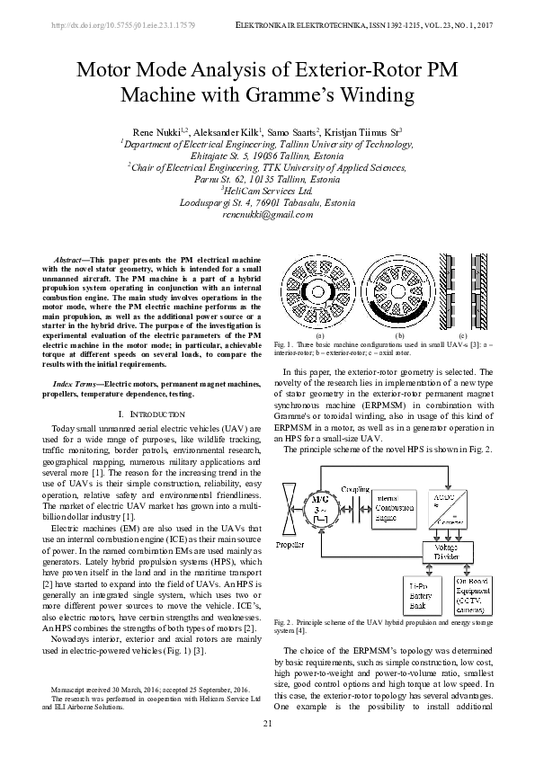 (PDF) Motor Mode Analysis of Exterior-Rotor PM Machine with Gramme’s ...