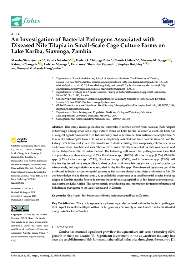 (PDF) An Investigation of Bacterial Pathogens Associated with Diseased ...