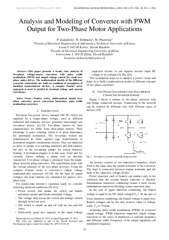 Pdf Analysis And Modeling Of Converter With Pwm Output For Two Phase