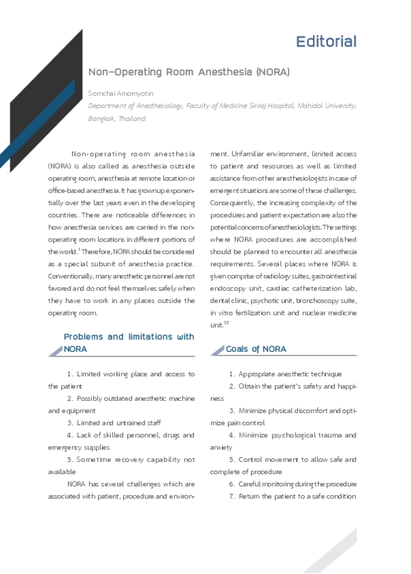 (PDF) Nonoperating room anesthesia (NORA)