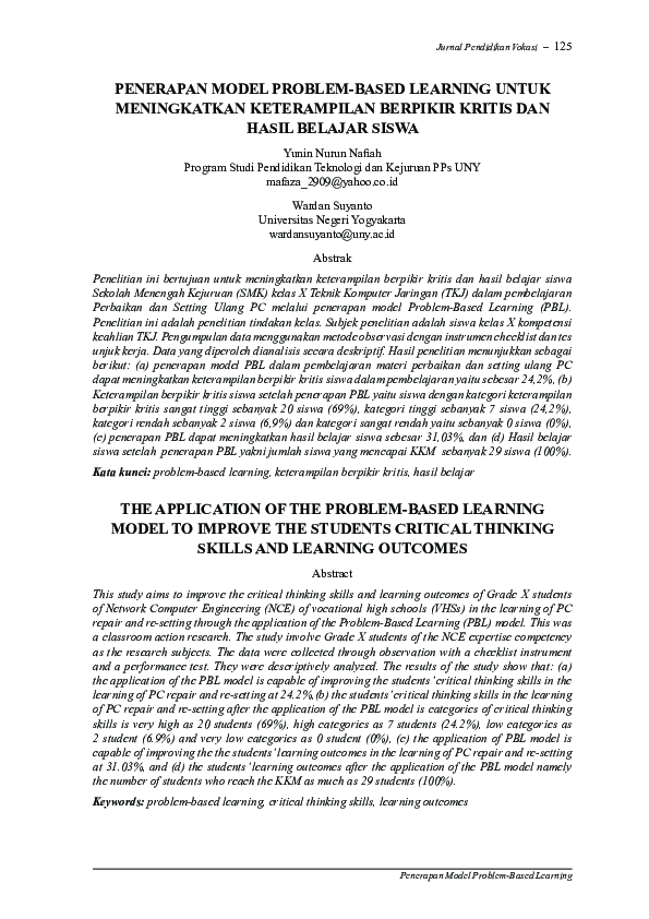(PDF) Penerapan Model Problem Based Learning Untuk Meningkatkan Motivasi dan Hasil Belajar Siswa ...