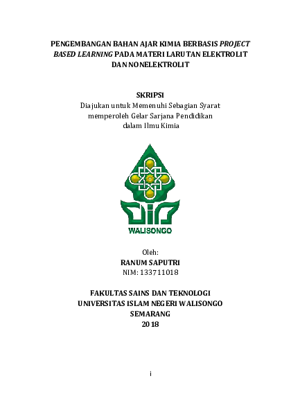 (PDF) Pengembangan bahan ajar kimia berbasis project based learning pada materi larutan ...