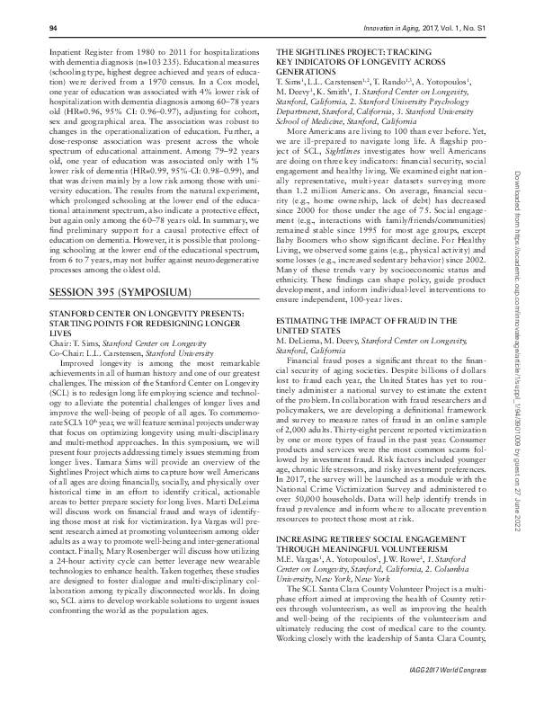 (PDF) The Sightlines Project: Tracking Key Indicators of Longevity ...
