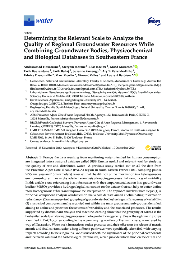 (PDF) Determining the Relevant Scale to Analyze the Quality of Regional Groundwater Resources ...
