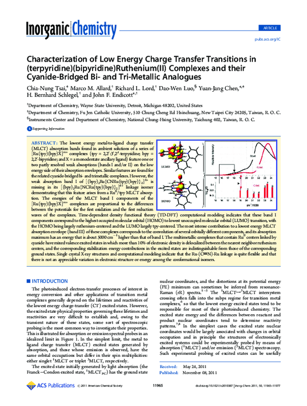 (PDF) Characterization of Low Energy Charge Transfer Transitions in ...