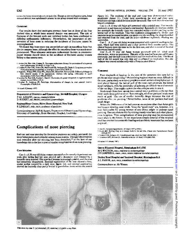 (PDF) Complications of nose piercing
