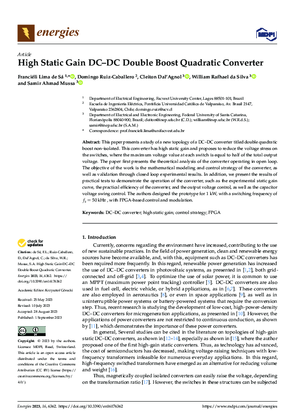 (PDF) High static gain DC-DC Double Boost Quadratic Converter