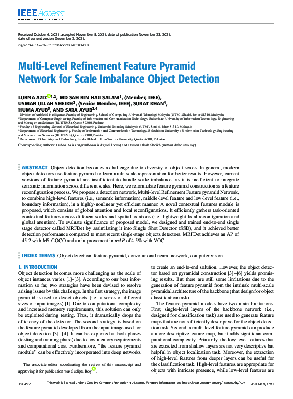 Pdf Multi Level Refinement Feature Pyramid Network For Scale