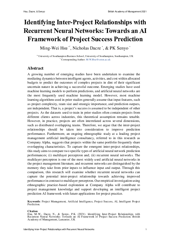 (PDF) Identifying Inter-Project Relationships with Recurrent Neural ...