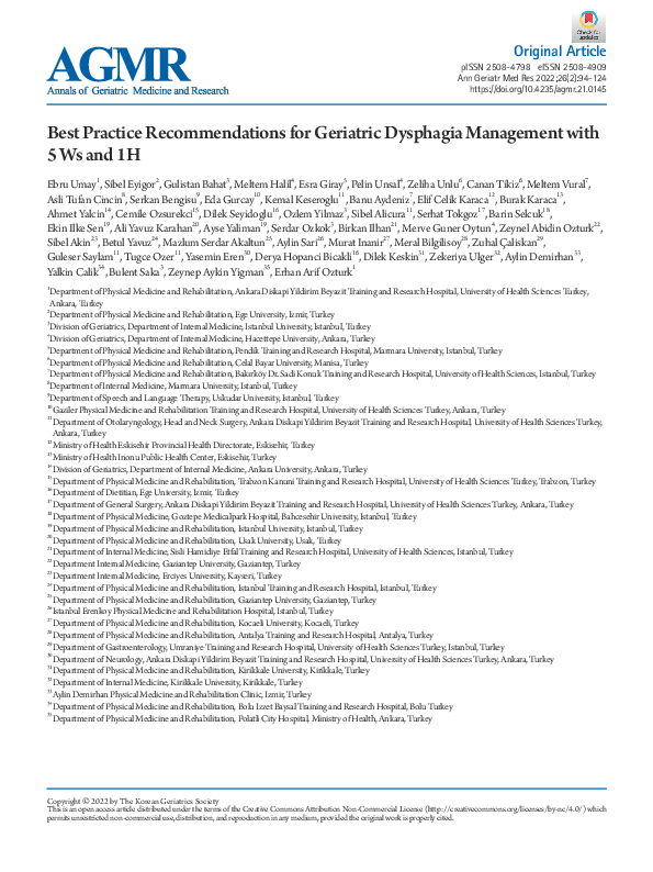 (PDF) Best Practice Recommendations for Geriatric Dysphagia Management ...