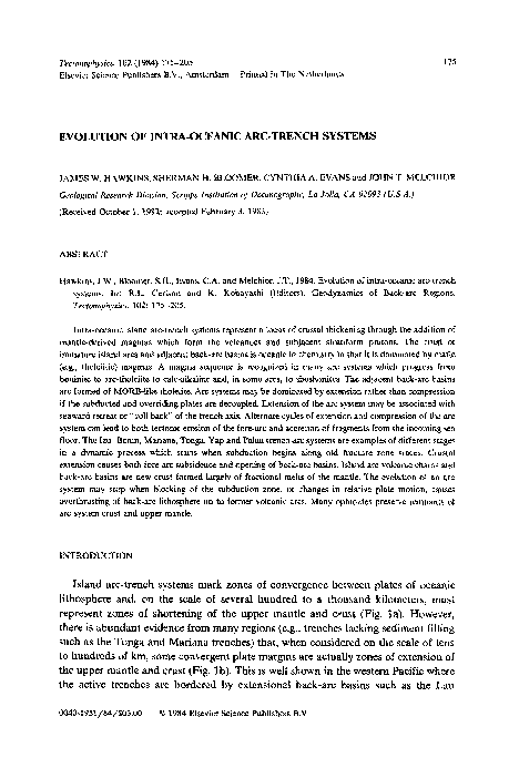 (PDF) Evolution of intra-oceanic arc-trench systems