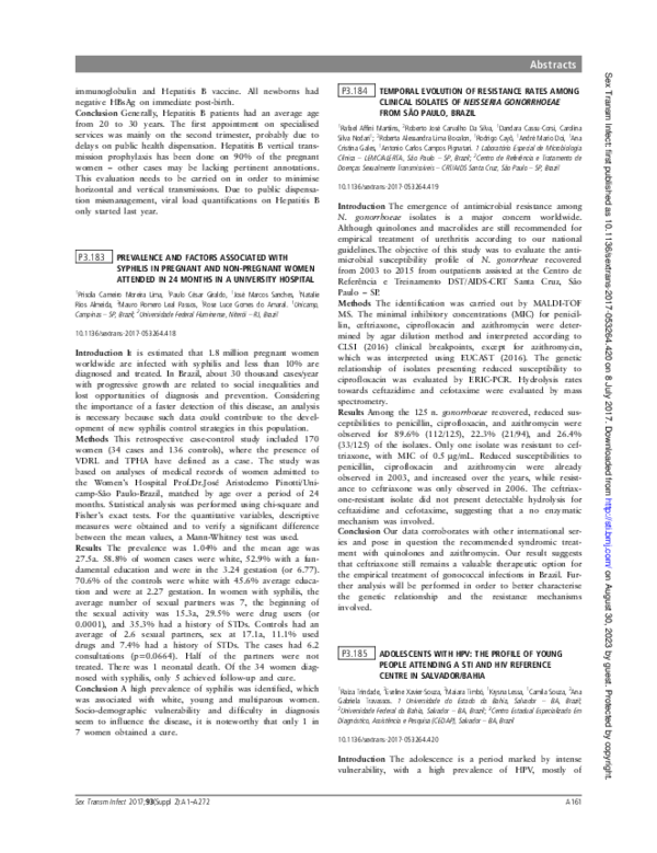 (PDF) Adolescentes com HPV em serviço de referência