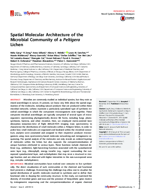 (PDF) Spatial Molecular Architecture of the Microbial Community of a ...