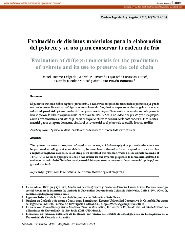 (PDF) Evaluación de distintos materiales para la elaboración del ...