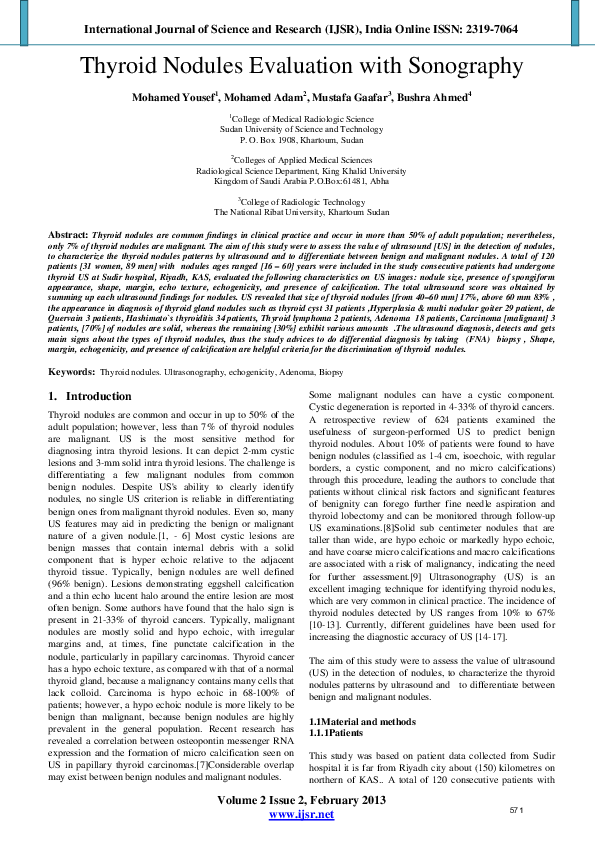 (PDF) Thyroid Nodules Evaluation with Sonography