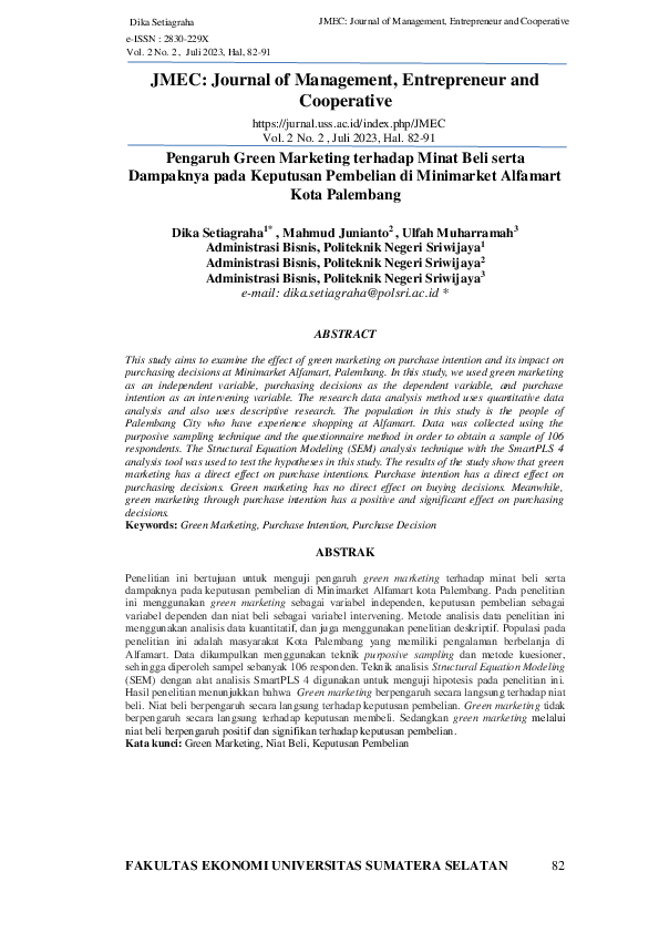 (PDF) Pengaruh Green Marketing terhadap Minat Beli serta Dampaknya pada Keputusan Pembelian di ...