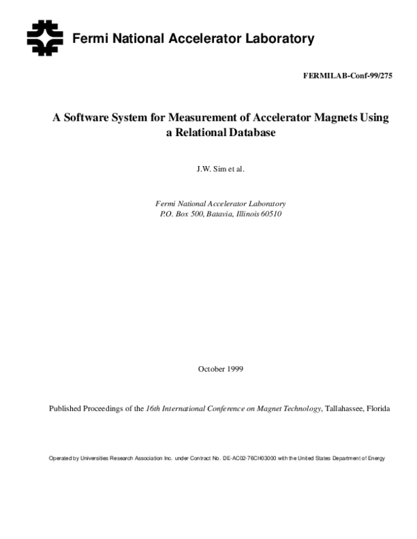 (PDF) A software system for measurement of accelerator magnets using a ...