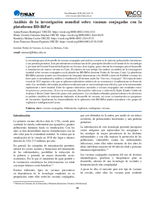 (PDF) Análisis de la investigación mundial sobre vacunas conjugadas con ...