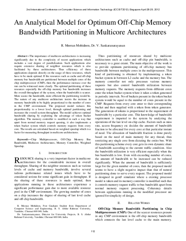 (PDF) An Analytical Model for Optimum Off-Chip Memory Bandwidth ...