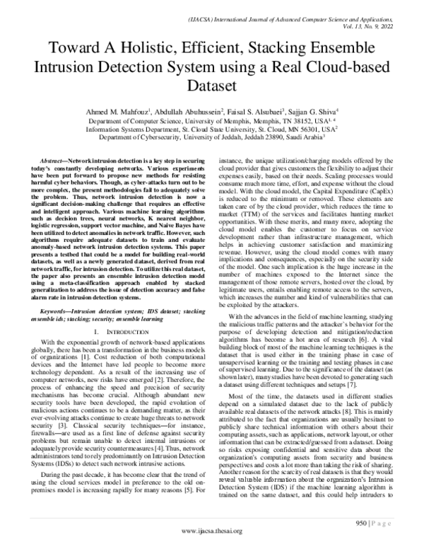 (PDF) Toward A Holistic, Efficient, Stacking Ensemble Intrusion ... (PDF) Toward A Holistic, Efficient, Stacking Ensemble Intrusion ...