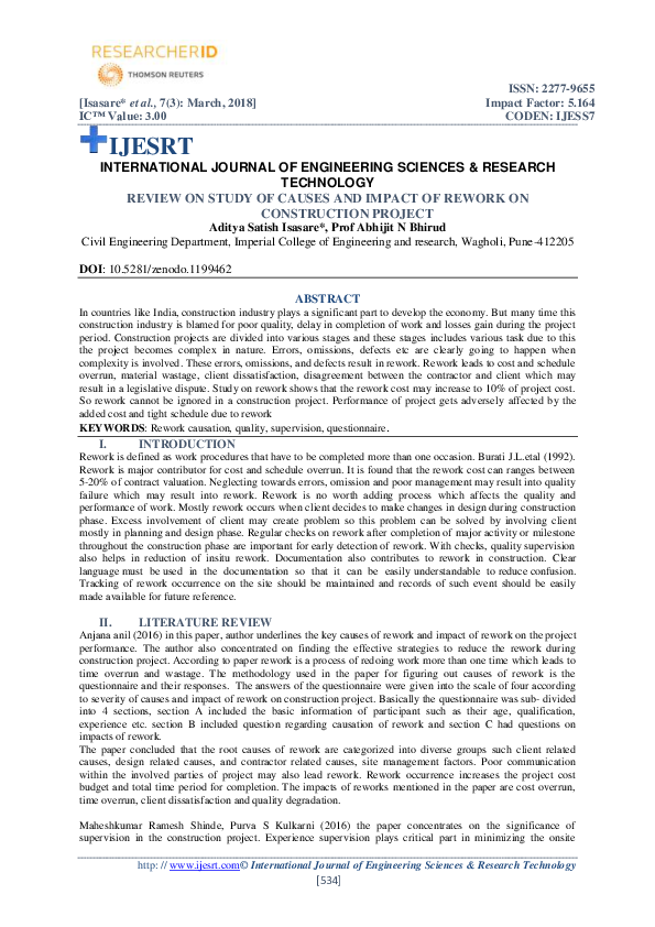 (PDF) Ijesrt International Journal of Engineering Sciences & Research ...
