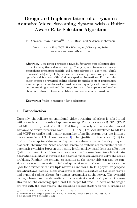 (PDF) Design and Implementation of a Dynamic Adaptive Video Streaming ...