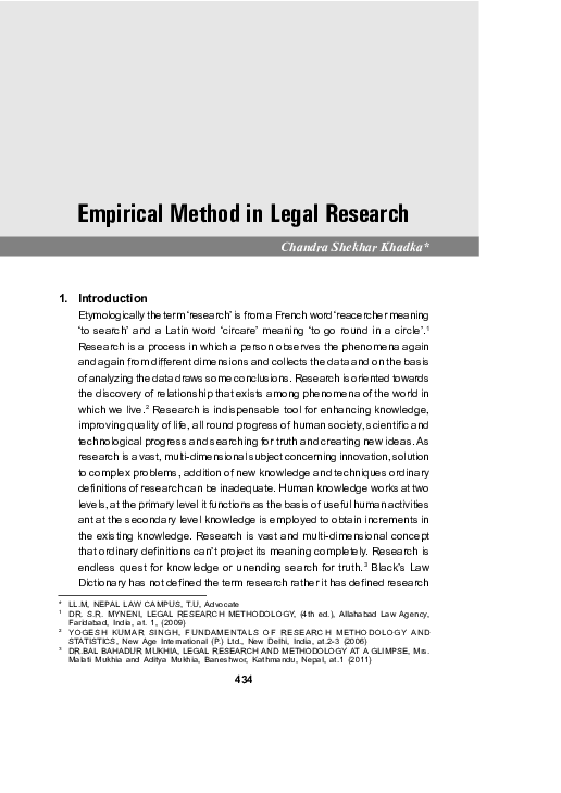 (PDF) Empirical Method in Legal Research