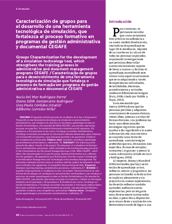 (PDF) Caracterización De Grupos Para El Desarrollo De Una Herramienta ...