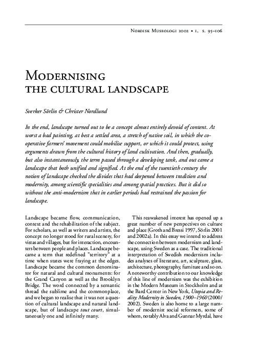 (PDF) Modernising the cultural landscape