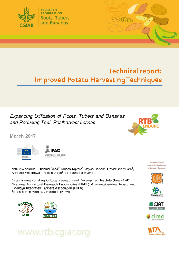 (PDF) Technical report: Improved potato harvesting techniques ... (PDF) Technical report: Improved potato harvesting techniques ...